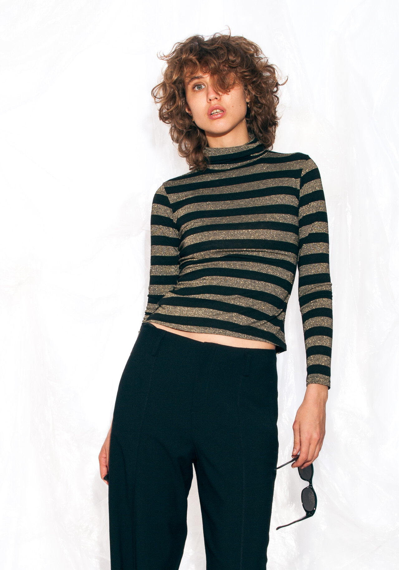 Vintage Y2K Top in Gold Black Striped – Pop Sick Vintage
